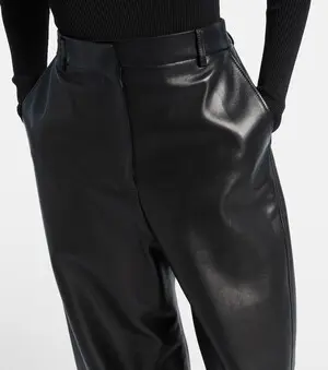 Givenchy High-rise Barrel-leg Leather Trousers