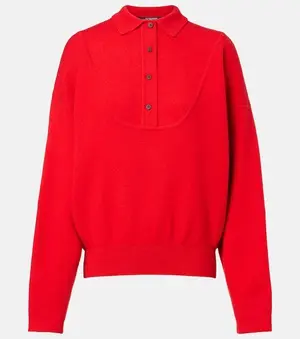 Jacquemus Balloon Wool And Cashmere Polo Sweater - Red