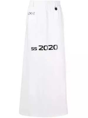 XANDER ZHOU Cotton Ss2020 Logo Plaque Long Skirt