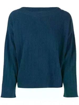Pringle Of Scotland Ribbed Wide-neck Jumper - Blue