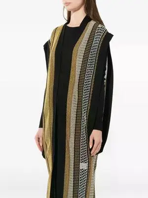 Balmain Sleeveless Knitted Long Cardigan With Drop Armholes