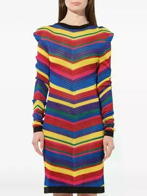 Balmain Chevron Knit Mini Dress