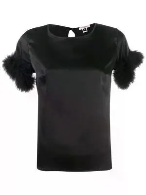 GILDA & PEARL Marabou-trimmed Blouse