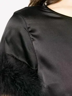 GILDA & PEARL Marabou-trimmed Blouse