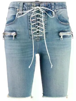 BEN TAVERNITI UNRAVEL PROJECT Lace-up Denim Shorts