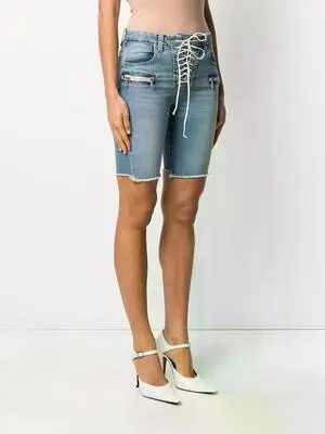 BEN TAVERNITI UNRAVEL PROJECT Lace-up Denim Shorts