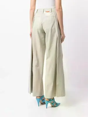 Off-White Wide-leg Trousers With Side Pleats