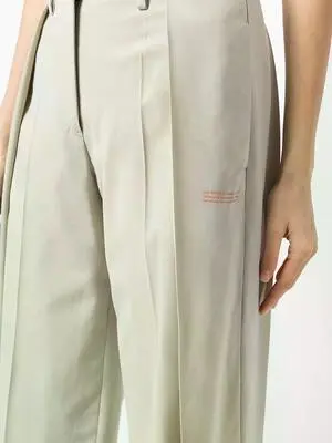 Off-White Wide-leg Trousers With Side Pleats