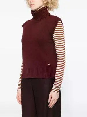 NIU Sleeveless Turtleneck Sweater - Red