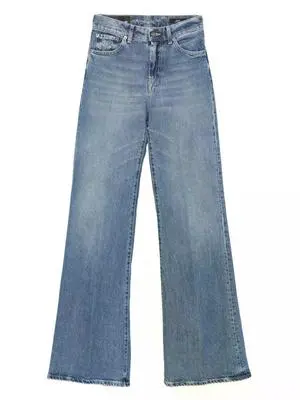 DONDUP Logo Patch Wide-leg Jeans