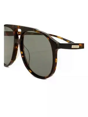 Sporty & Rich Tortoiseshell Aviator Sunglasses - Brown