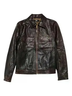 Amiri Embossed-leather Zip-front Jacket