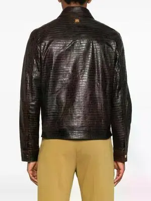 Amiri Embossed-leather Zip-front Jacket