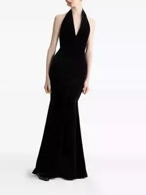 PATOU Halterneck Fishtail Maxi Dress - Black
