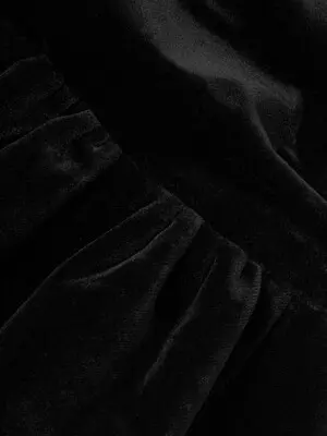 PATOU Ruched Cotton-velvet Mini Dress - Black