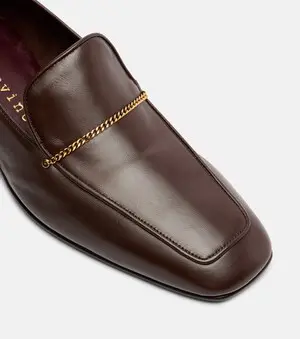HERBERT LEVINE Fair And Square 30 Leather Loafer Pumps - Brown