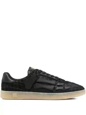 Amiri Pacific Bones Crocodile-embossed Leather Sneakers - Black