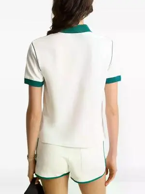 Sporty & Rich Contrast Collar Polo Top
