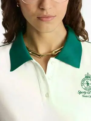 Sporty & Rich Contrast Collar Polo Top
