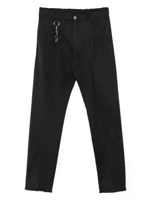 Paul & Shark Pleated Trousers With Shark Keychain Detail - Black