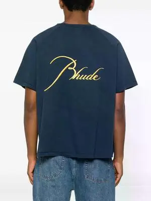 Rhude Embroidered Raglan-sleeve T-shirt - Blue