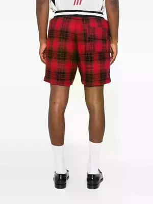 Rhude Collegiate Logo Plaid Shorts