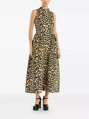 ROTATE BY BIRGER CHRISTENSEN Jacquard Midi Dress - Neutrals