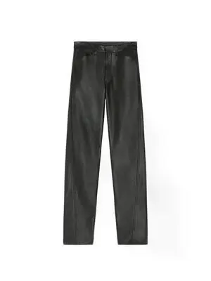LEMAIRE Twisted Five-pocket Leather Trousers - Black