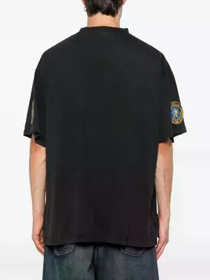 Balenciaga Logo Embroidered Sleeve-patch T-shirt - Black