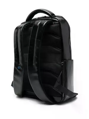 PIQUADRO Leather Top-handle Backpack - Black