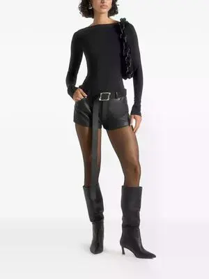 Manière De Voir Maniere De Voir Vegan Leather Mini Shorts - Black
