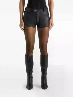 Manière De Voir Maniere De Voir Vegan Leather Mini Shorts - Black