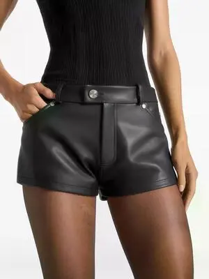 Manière De Voir Maniere De Voir Vegan Leather Mini Shorts - Black