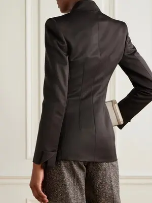 Sasuphi Wool Double-breasted Blazer With Peak Lapels