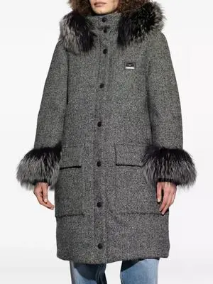 Dolce & Gabbana Wool Coat With Faux Fur Trim