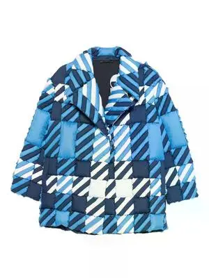 RAXXY Quilted Houndstooth Jacket - Blue
