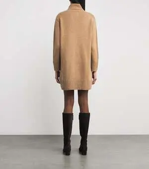 Harrods Cashmere Rollneck Mini Dress - Neutral