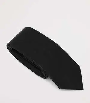 TOM FORD Lamb Leather Tie - Black