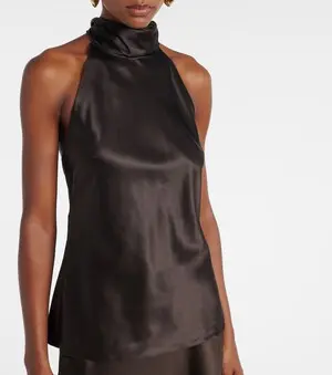 Ralph Lauren Chilton Halterneck Silk-blend Top