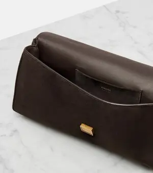 Khaite Audrey Suede Clutch - Brown