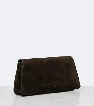 Khaite Audrey Suede Clutch - Brown