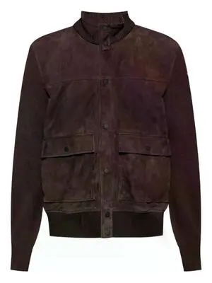 Moncler Suede Knitted Panel Cardigan