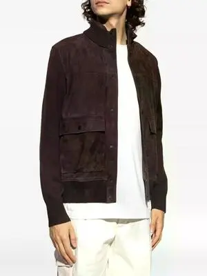 Moncler Suede Knitted Panel Cardigan
