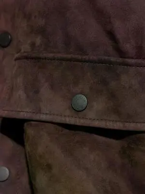 Moncler Suede Knitted Panel Cardigan