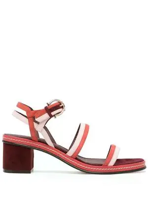 FERRAGAMO Suede Block Heel Sandals