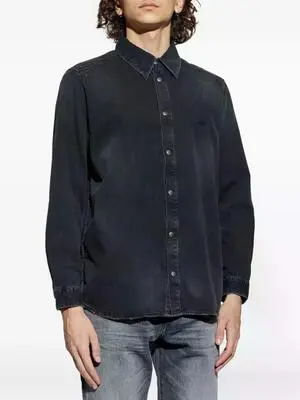 DIESEL® D-simply Embroidered Denim Shirt - Black