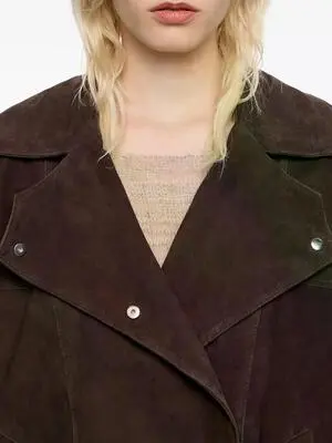 Bimba Y Lola Suede Double-breasted Jacket