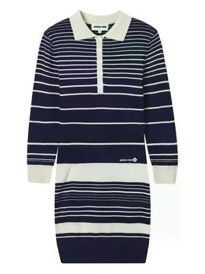 SHUSHU/TONG Striped Polo Dress - Black
