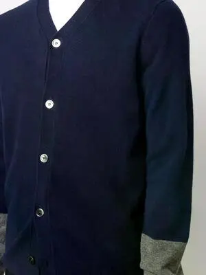 Comme Des Garçons V-neck Wool Cardigan - Blue
