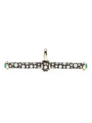 LUCY DELIUS Diamond Pavé T-bar Pendant - Silver